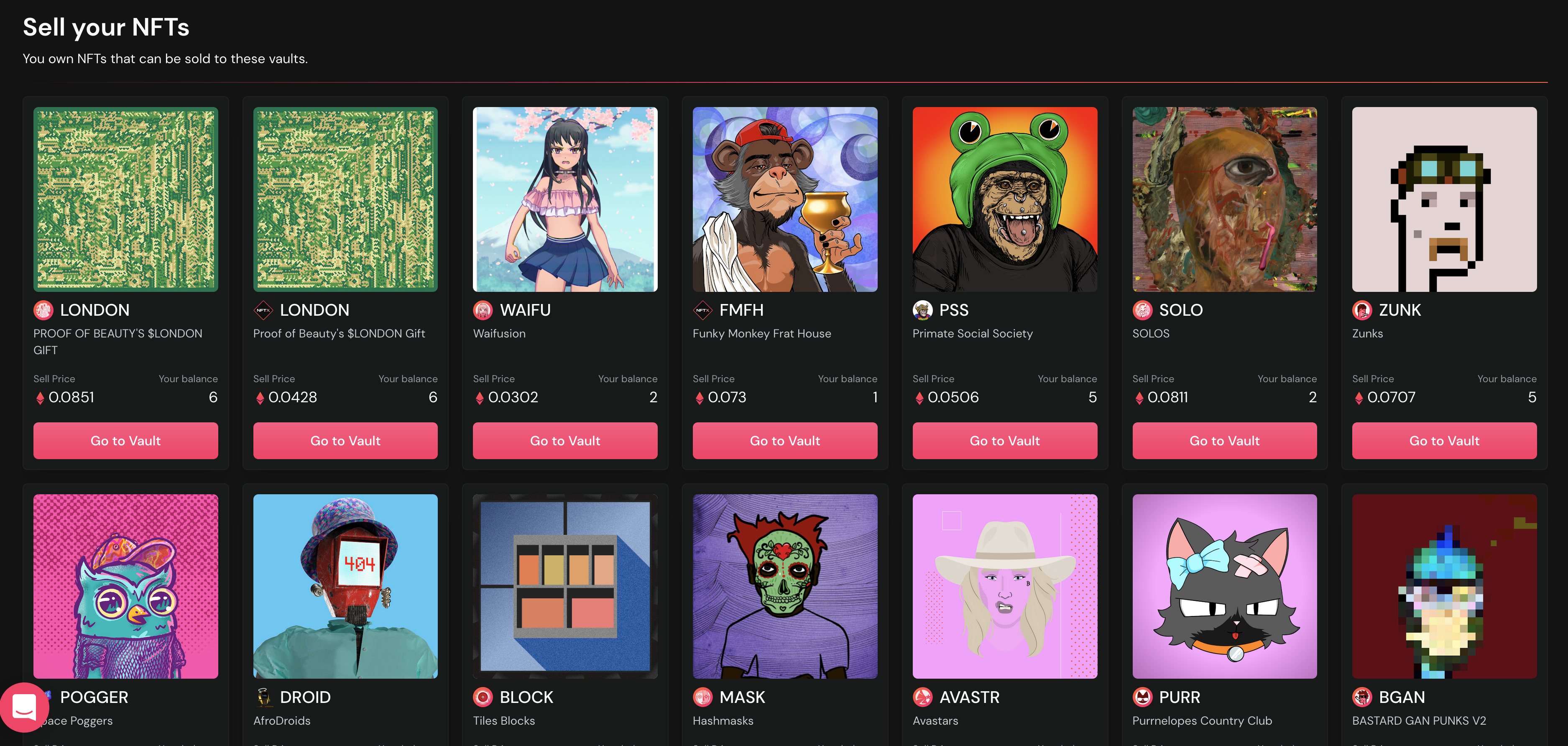 Choosing NFT collections for staking